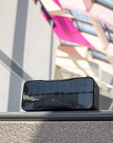 Reveal Solar Speaker, Portable Wireless Bluetooth Bamboo Speaker & Phone Charger Eco-Friendly Bamboo Wood Design