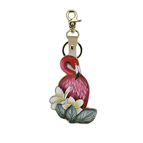 Anuschka Hand Painted Women’s Genuine Leather Keychain - Wondrous Wings