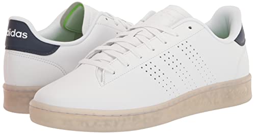 adidas Men's Advantage Ecogrind Tennis Shoe, White/Shadow Navy/White, 9
