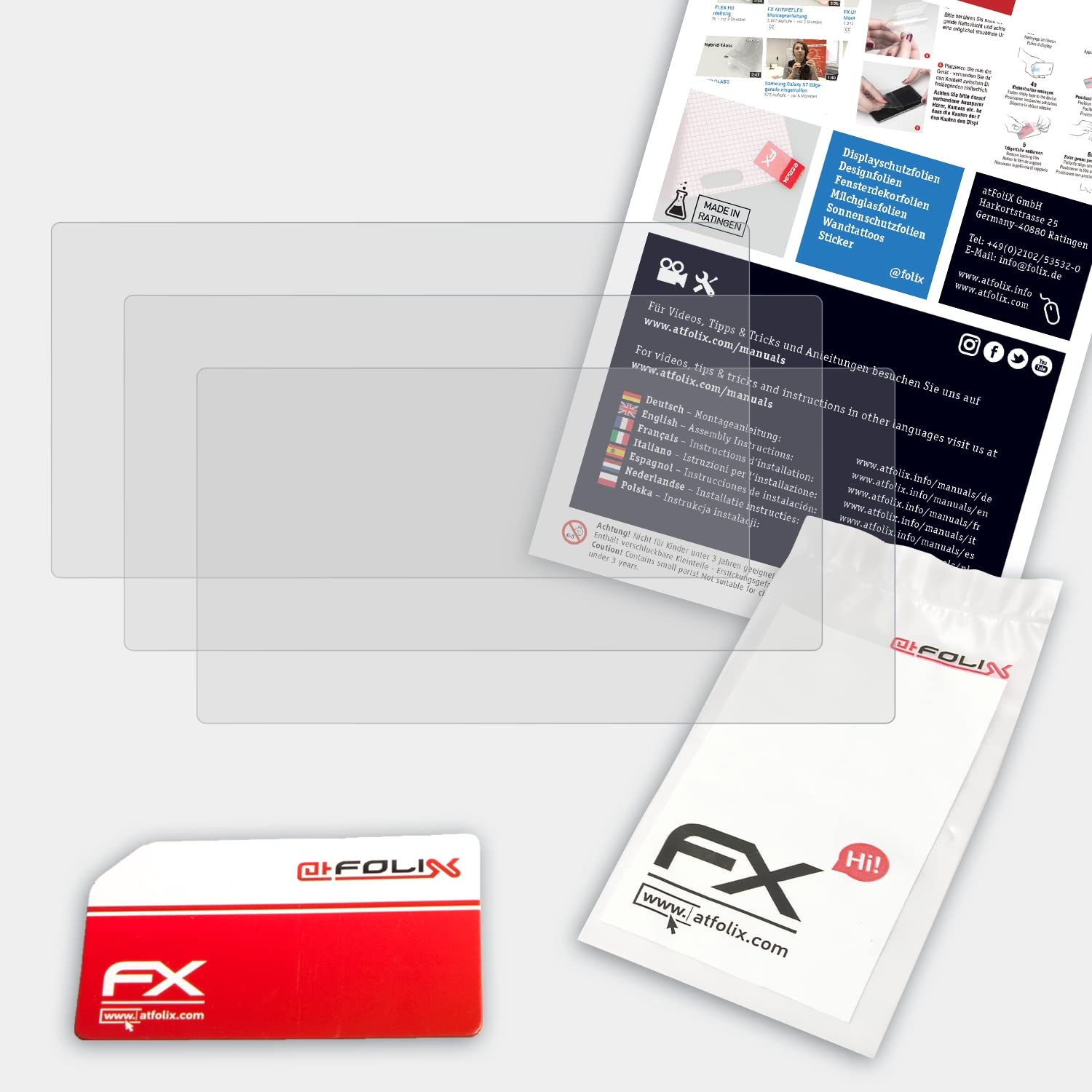 atFoliX Screen Protector compatible with Nextbase DUO HD Screen Protection Film, anti-reflective and shock-absorbing FX Protector Film (3X)