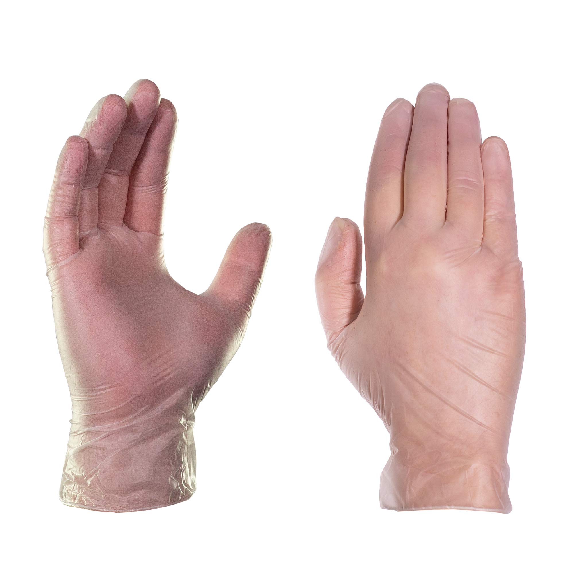 AMMEX Vinyl Disposable Gloves - 10/pack, Powder Free, 4 mil, Uni-size, Clear, Case of 250