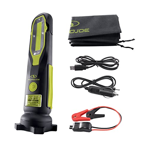 Auto Joe AJS8000 Cordless 12-Volt High Performance Vehicle Jump Starter, W/ 3W 500-Lumen LED Light, 2 USB Output, & SOS Signal, Multi-Use, Car, Truck, & Boat