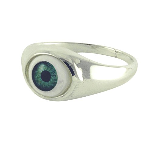apop nyc 925 Sterling Silver Green Evil Eye Ring size 7 [Jewelry]