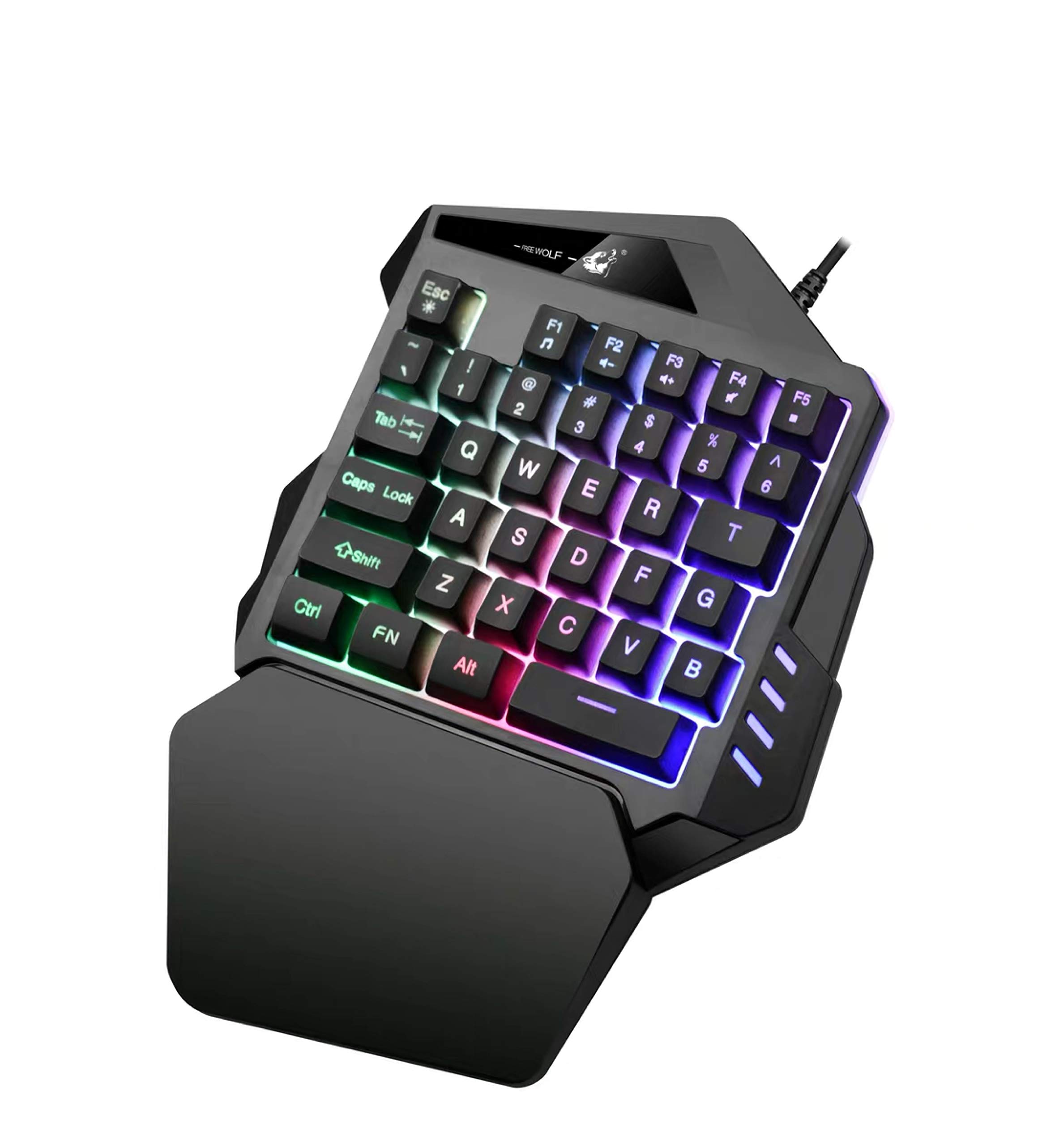 Eboxer One Handed Mechanical Keyboard, Ergonomic Wired Left Hand Backlit Gaming Keypad for Win2000 / for Win XP/for Win ME/for Vista / Win7 / Win8