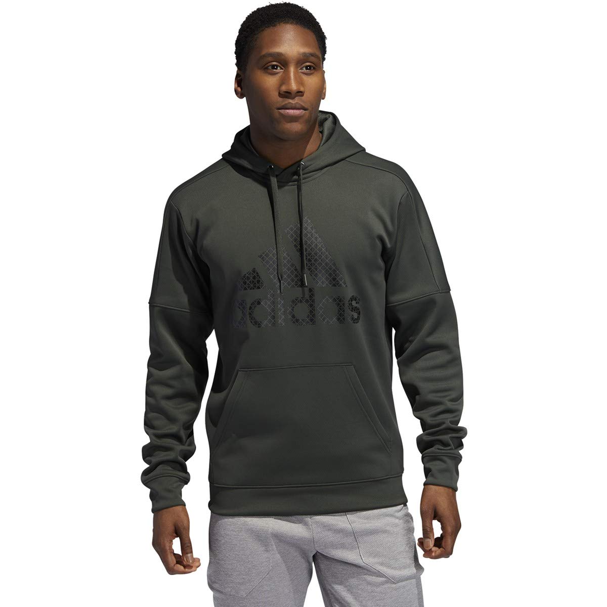 adidas Men's Athletics Essential Cotton Pullover Hoodie (Legend Earth, Medium)