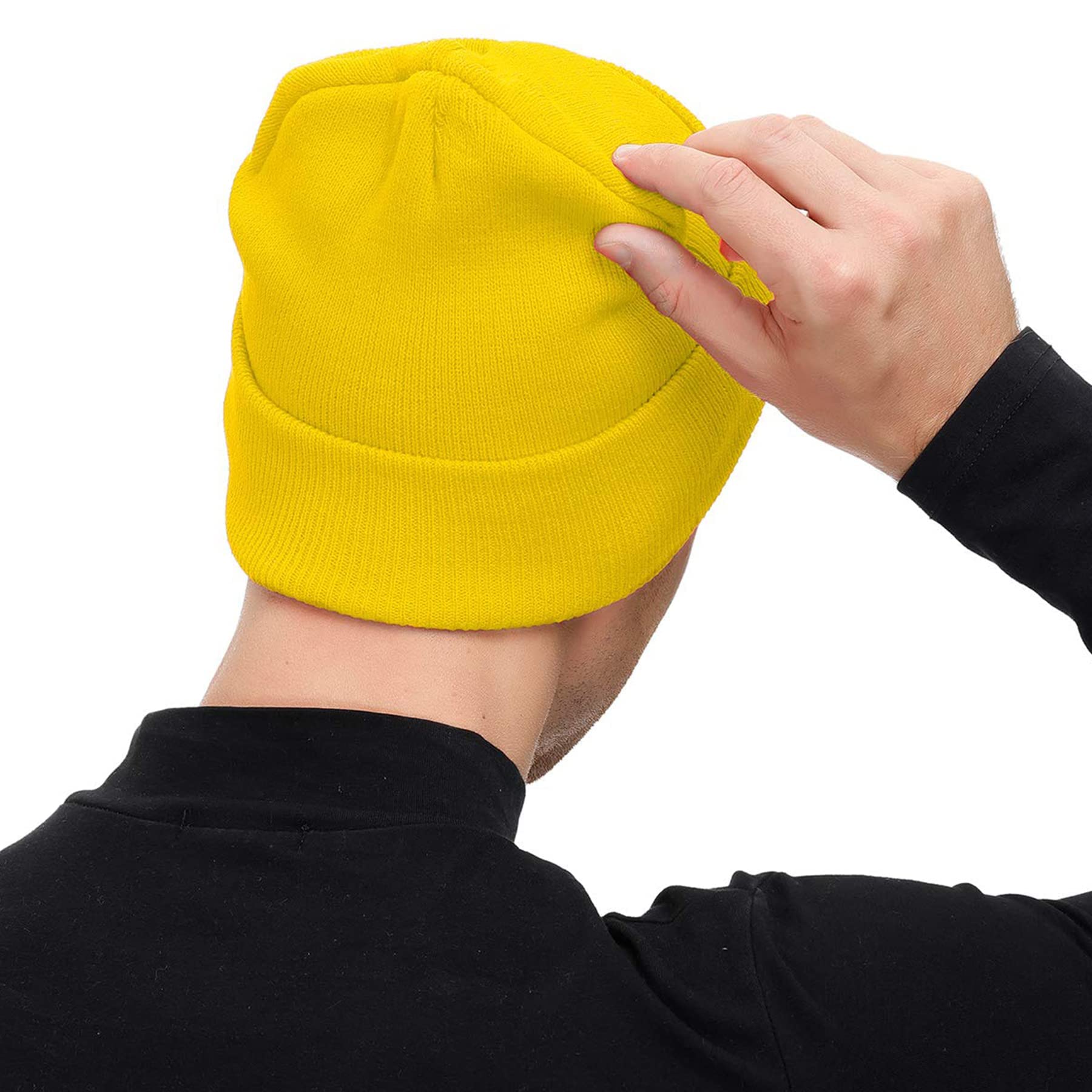 American Trends Winter Hats for Men Women Cuffed Beanies Hat Soft Plain Knit Hats Skull Caps