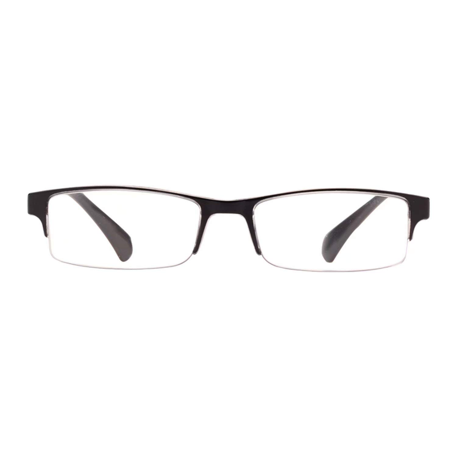 Amorays Reading Glasses with Spring Hinge Uni-lens Readers for Men and Women 3221 Black 2.50