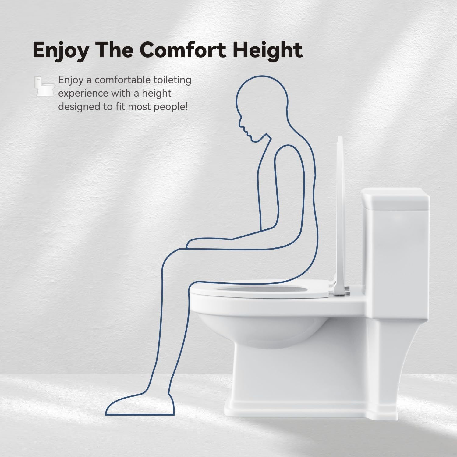 Akulls Elongated Standard One Piece Toilet for Bathroom Comfort Height with Powerful Flush in White