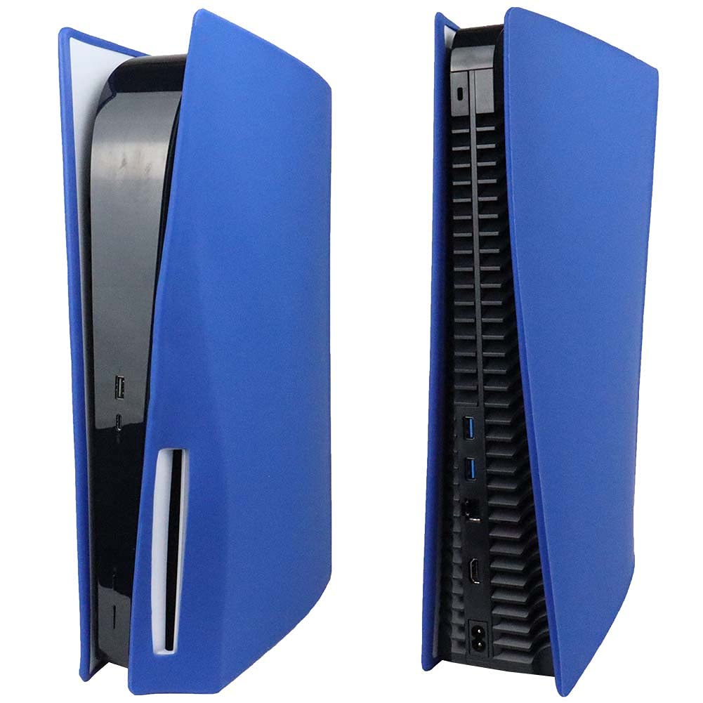 Aosai Silicone Skin Cover for PlayStation 5, Dustproof Anti-Scratch Anti-Fall Protector Case for Sony PS5 Disk Version/Digital Edition Console (Digital Edition, Blue)