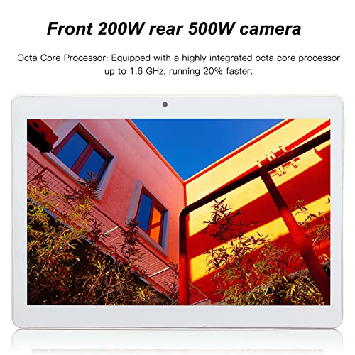 ASHATA Tablet 10 Inch, for 11 Tablet, 2GB 32GB 8 Cores Tablets PC, 1960x1080IPS HD Screen Dual Camera 2MP + 5MP, Dual SIM Slots, 2.4G/5G WiFi, 4000mAh (Silver White)