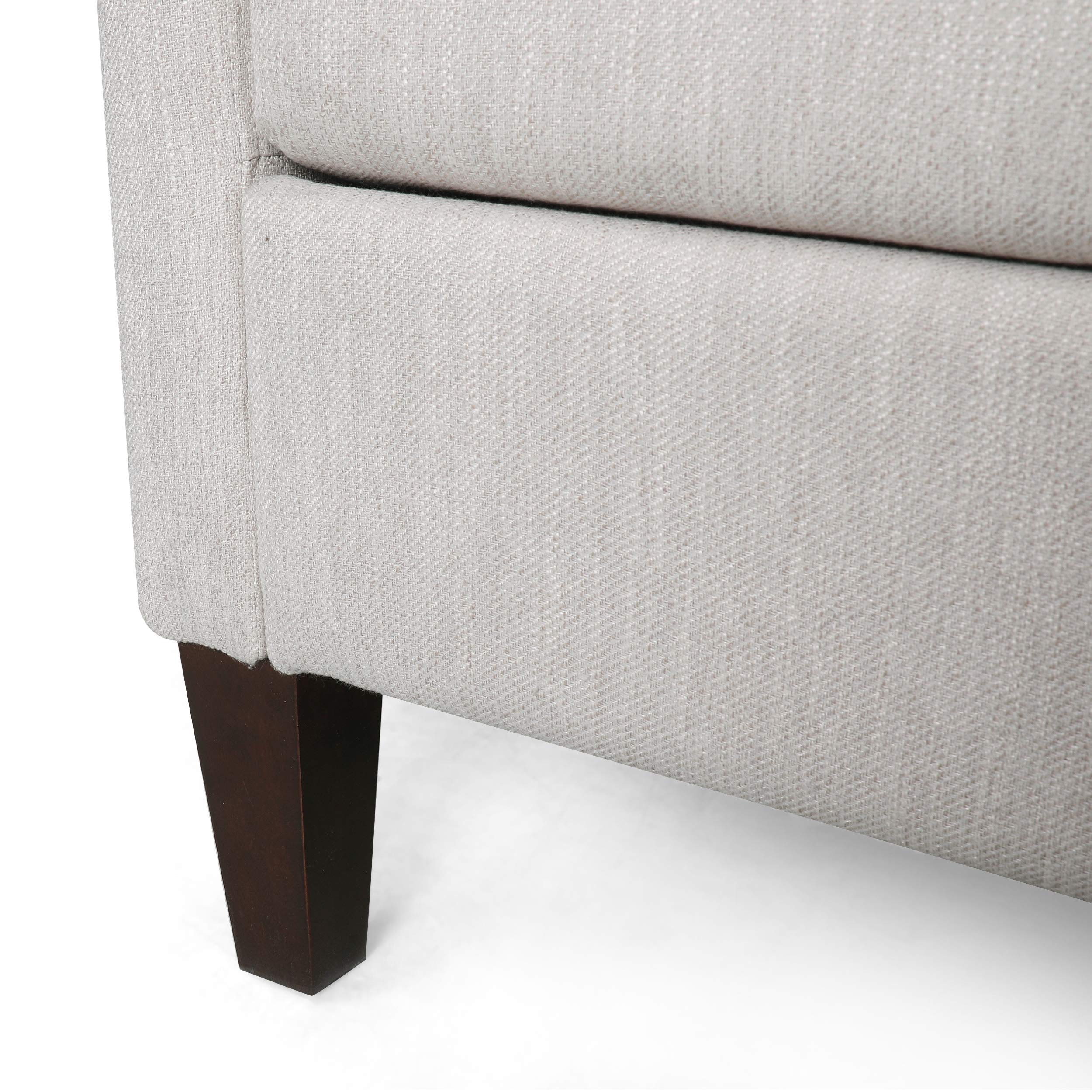 Christopher Knight Home Dupont Contemporary 3 Seater Fabric Sofa, Beige and Espresso