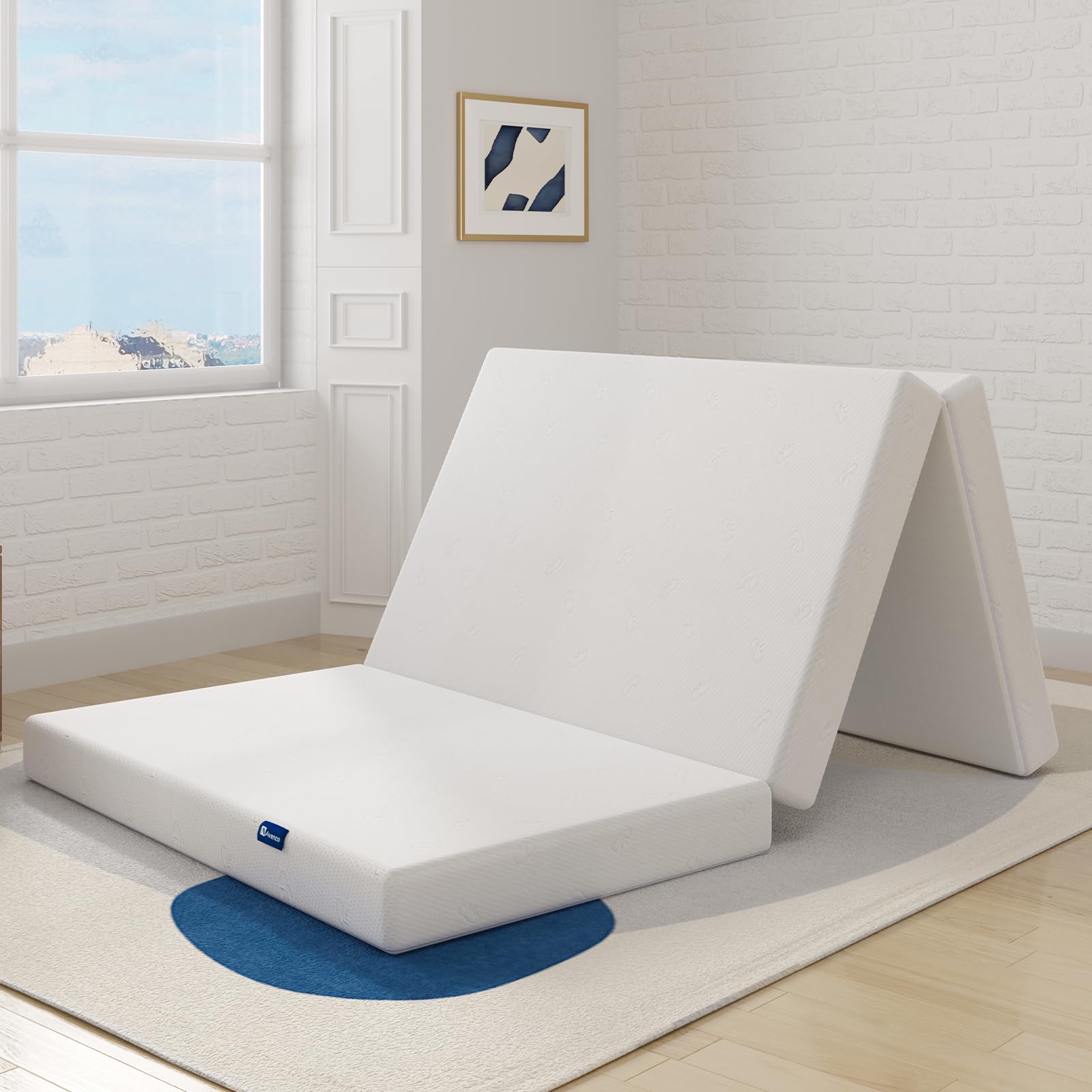 Avenco Folding Mattress, 4 Inch Trifold Mattress, Twin XL Folding Mattress for Indoors, RV/Camper Van, Travel, Camping, Guest Room-Breathable Cover & Non-Slip Bottom