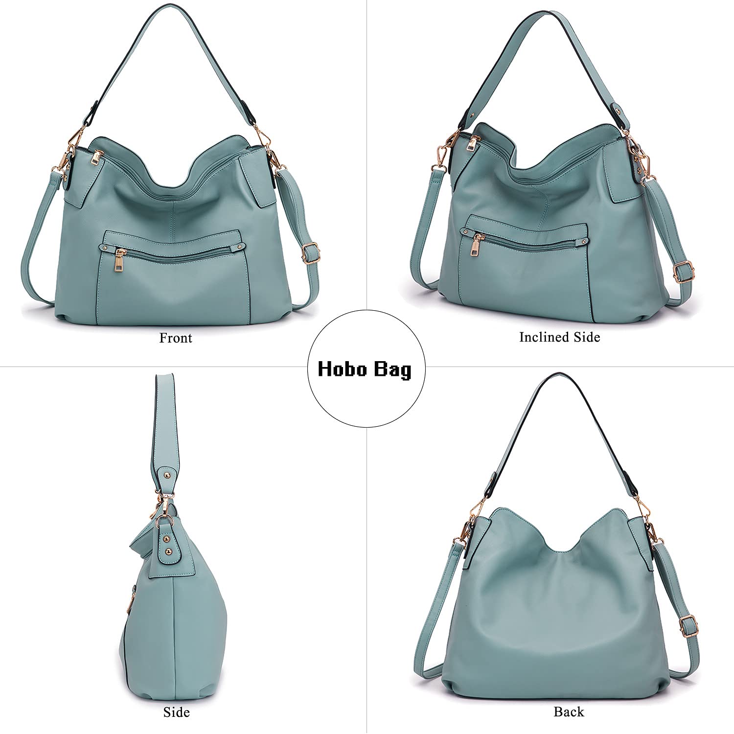 Large Crossbody Bags Ladies Shoulder Handbags Purse and Wallet Set for Women Totes Hobo Purses SkyBlue