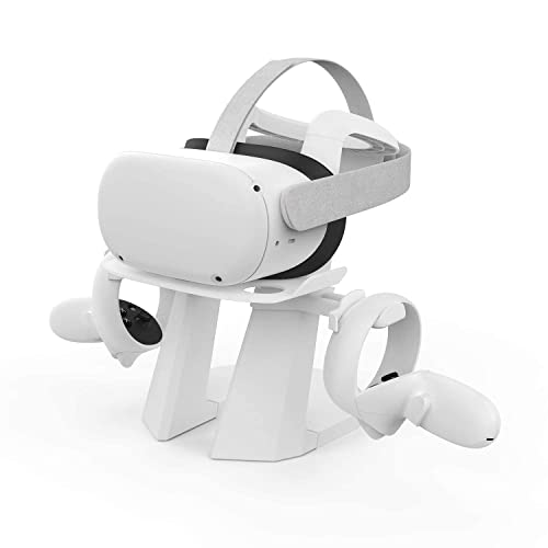 AMVR Compatible with Quest 2 Stand, Upgraded Heavier VR Headset Display Stand Holder and Controller Mount Station for Quest 2/Quest 1/Rift/Rift S and Touch Controllers Accessories (White) [video game]