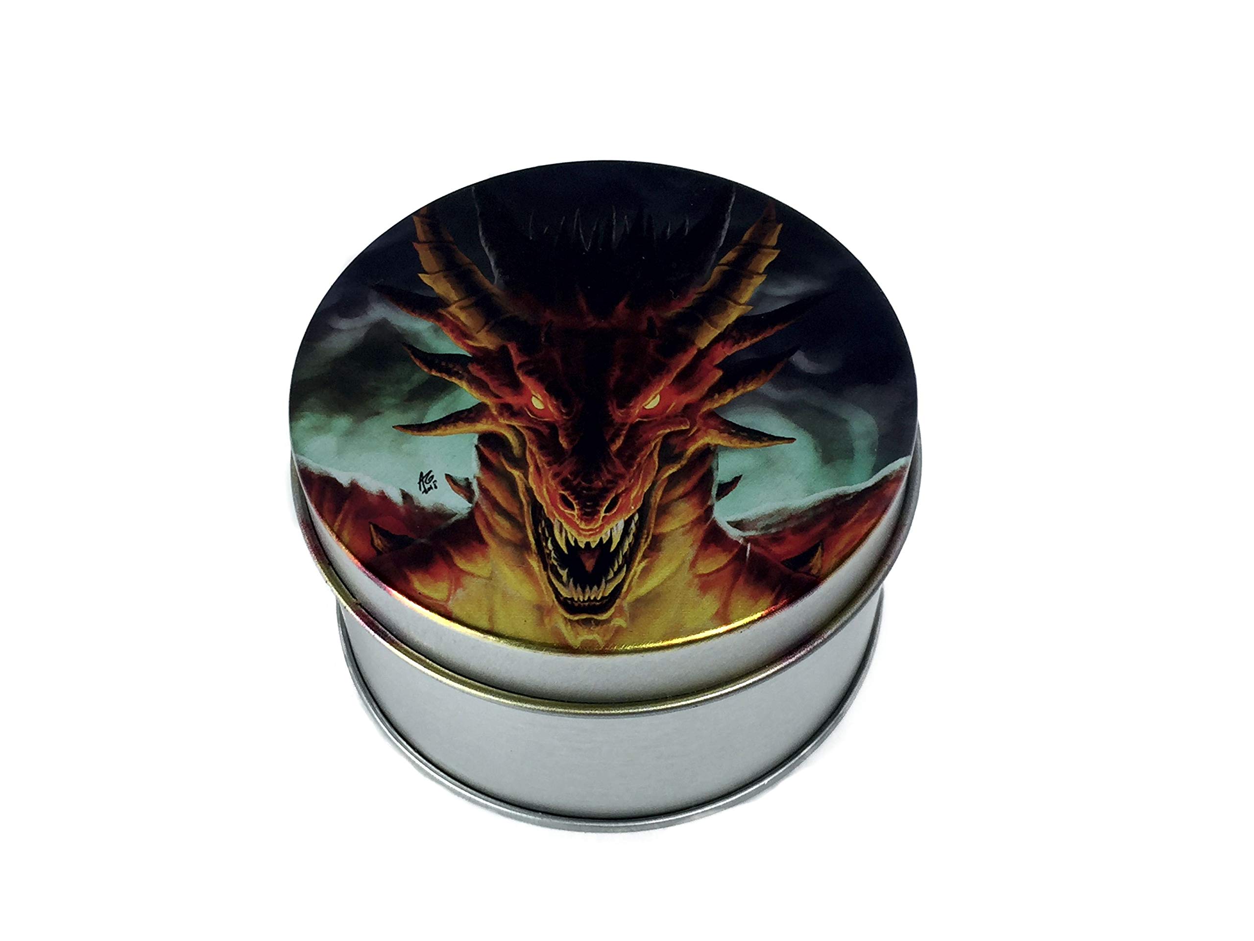 Druid Forge 35mm d20 Dragon Egg dice - Moonlight Blue - Brushed Silver with Bright Blue Numbers