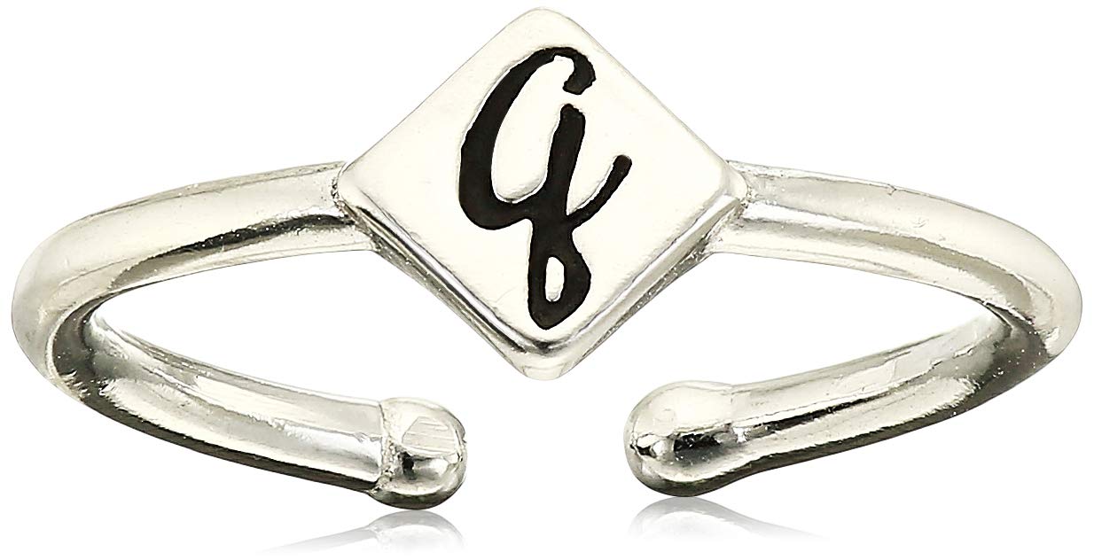 Alex and Ani Women's Initial Q Adjustable Ring, Sterling Silver