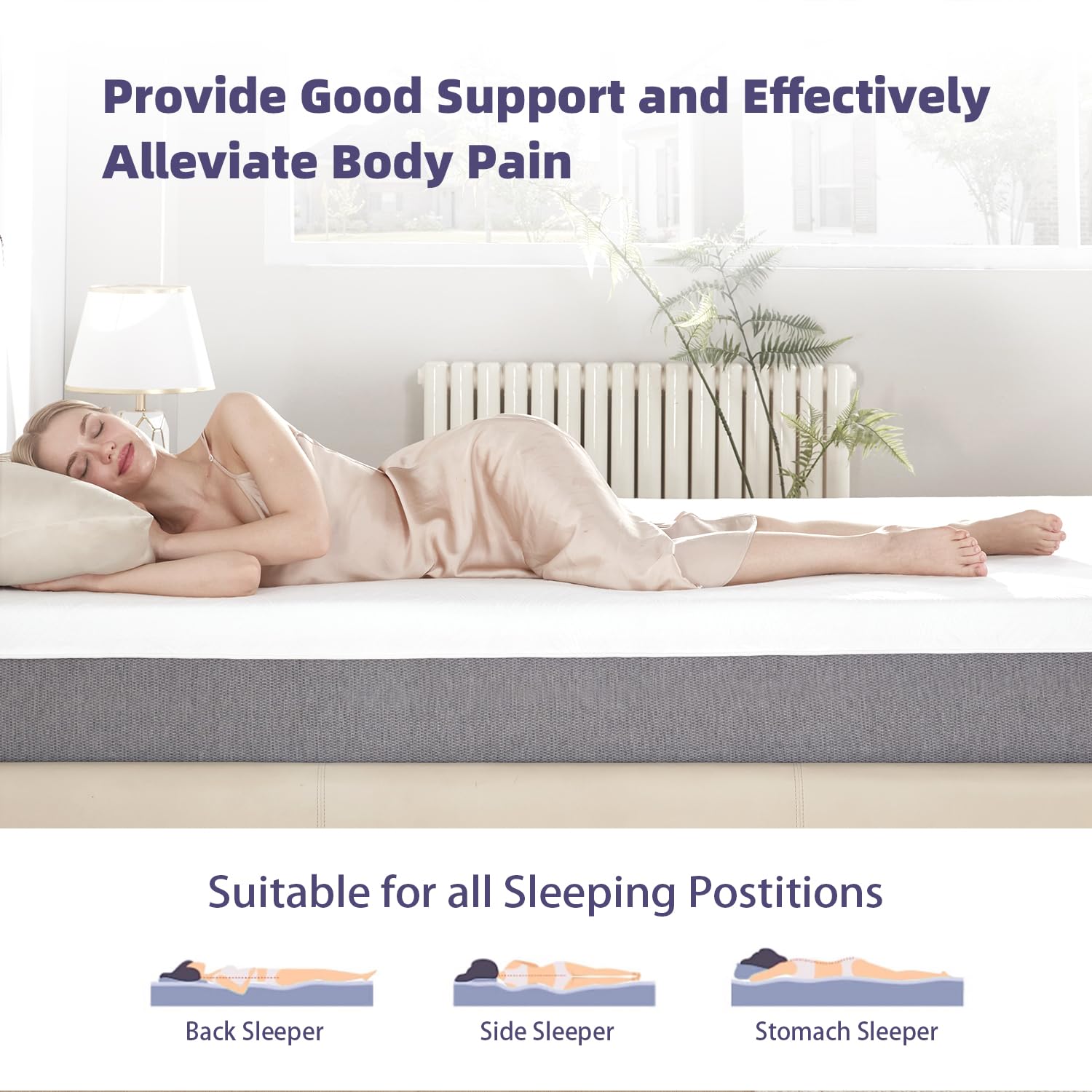 BDEUS Full Mattress, 10 inch Gel Memory Foam Full Size Mattress for Cool Sleep & Pressure Relief, Medium Firm Bed Mattresses, Bliss