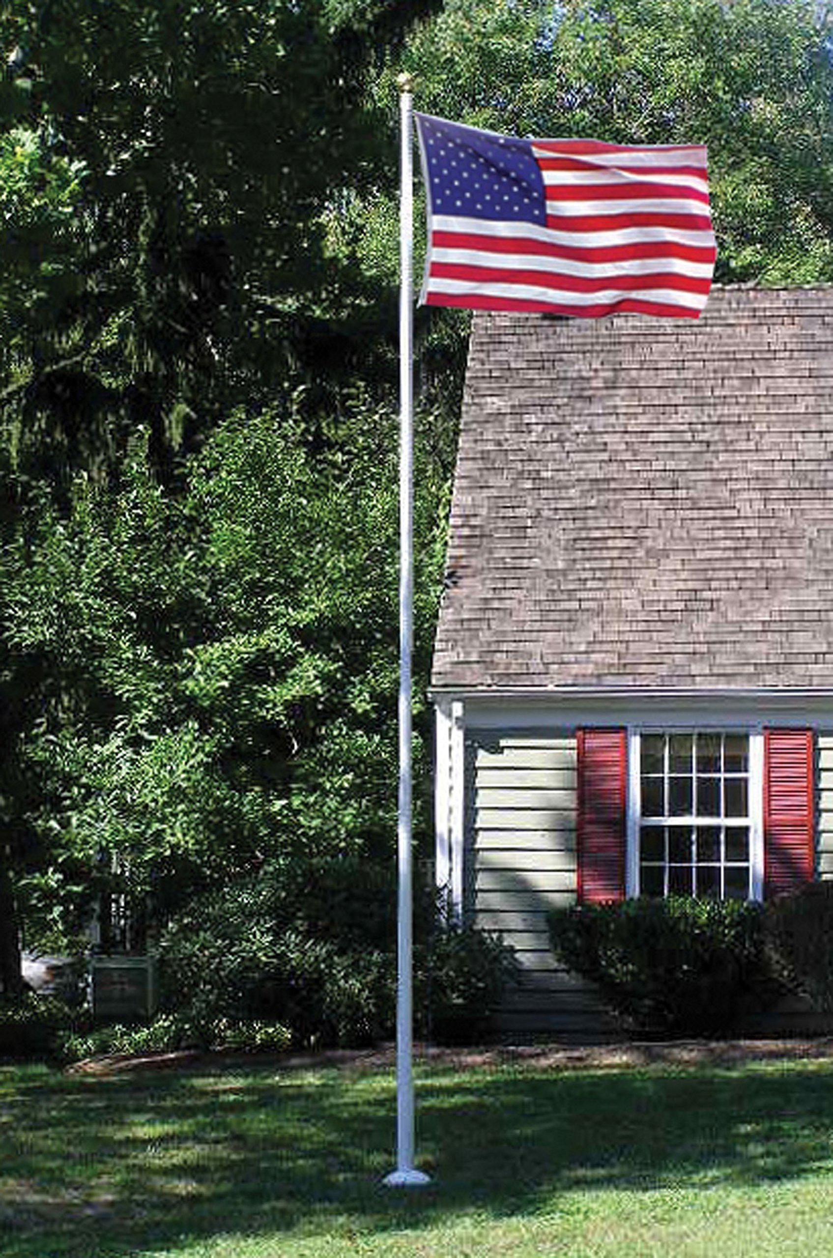 Annin Flagmakers American Flag White Gel-Coat Fiberglass Pole, Villager III Kit, 20 Feet (Model 395)