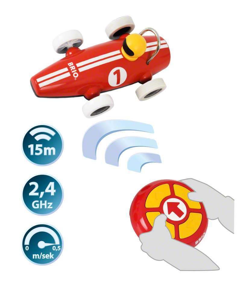 BRIO 30388 Remote Control Race Car - Interactive Racing Toy for Toddlers | Age Appropriate Design | High Impact-Resistant Plastic | Skill Development | Safety Assured