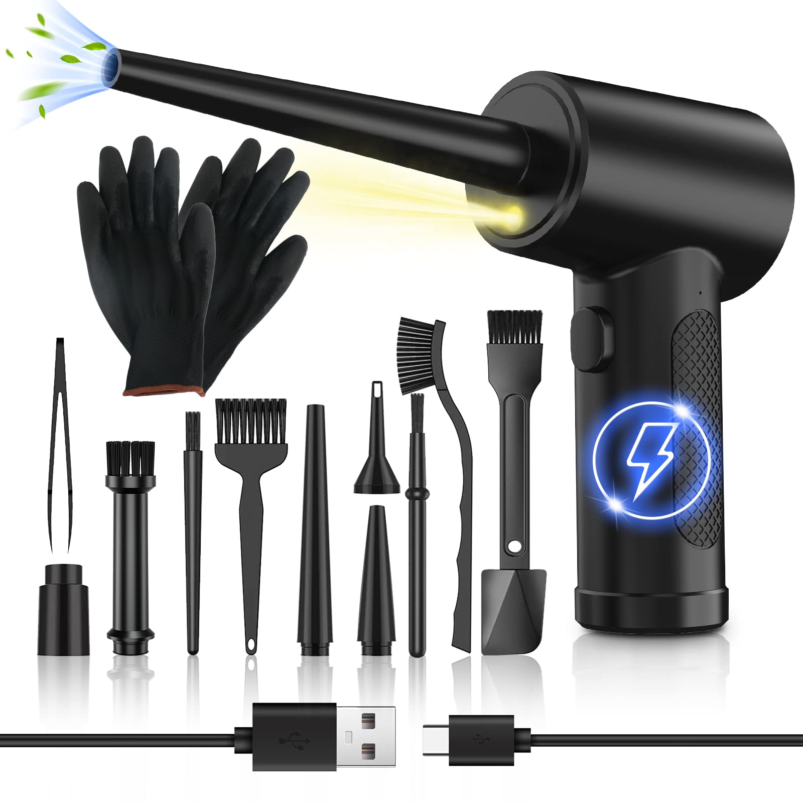 BENMA Compressed-Air-Dusters-Electric-Duster-110000RPM - Air Blower for Computer Keyboard Cleaner - Cordless Air Computer PC Duster Electric Air Duster (51000)
