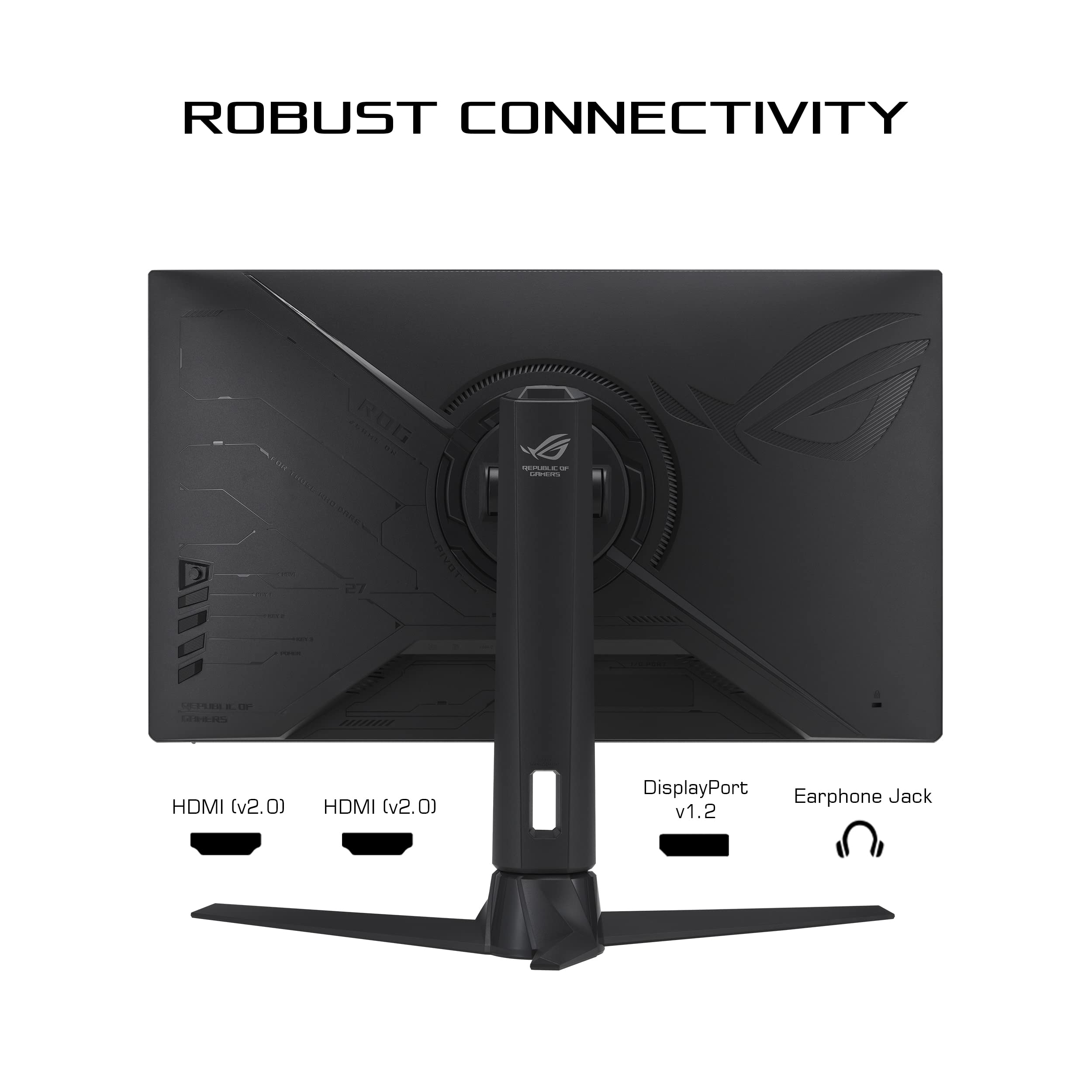 ASUS ROG Strix 27β 1080P Gaming Monitor (XG276Q) - Full HD, IPS, 170Hz, 1ms, Extreme Low Motion Blur, FreeSync Premium technology, DisplayPort, HDMI, Tripod socket for Webcam, DisplayHDR400, BLACK