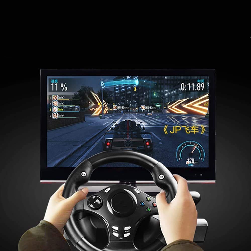 Dual-Motor Racing Wheel, 270 Degree Rotation Steering Wheel for PS3/PS4/XBOX ONE/Xbox 360/NS Switch/PC/Android, with Pedals, Gear Shifter