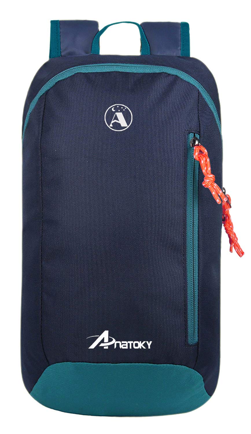 Anatoky Outdoor Small Mini Backpack Water Resistant Packable Lightweight Causal Hiking Camping Daypack Travel Day Pack 10L(Navy Blue)
