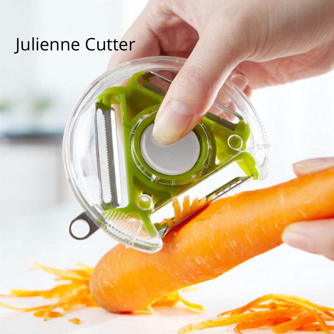 Apple Peeler β3 in 1β Multi-Functional Blades with a Button to Easy Switch | Non Slip Handle | Stainless Steel Kitchen Peeler for Fruits & Vegetables
