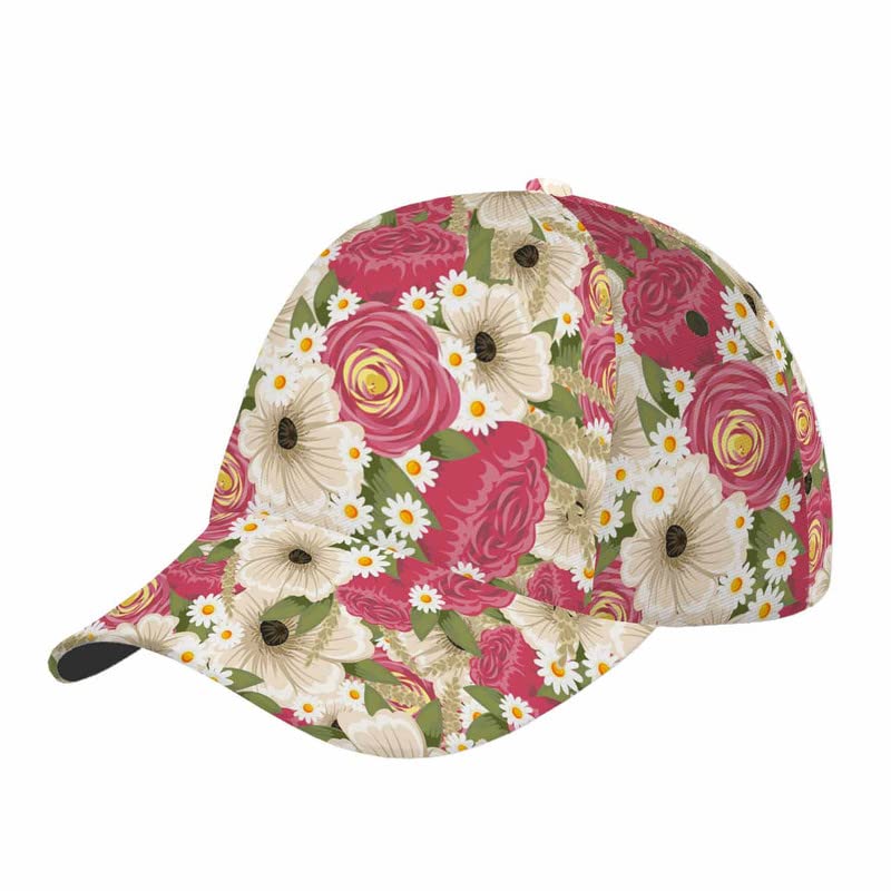 ALRBE TIN Baseball Caps Blossom Flower Sun Hats Snapback Trucker for Men Women Multicoloured