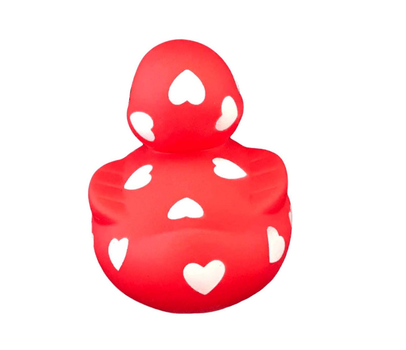 DUCKY CITY 3" Valentines Sweetheart Rubber Duck [Squeaky, with Hole] - Baby Safe Bathtub Bathing Toy
