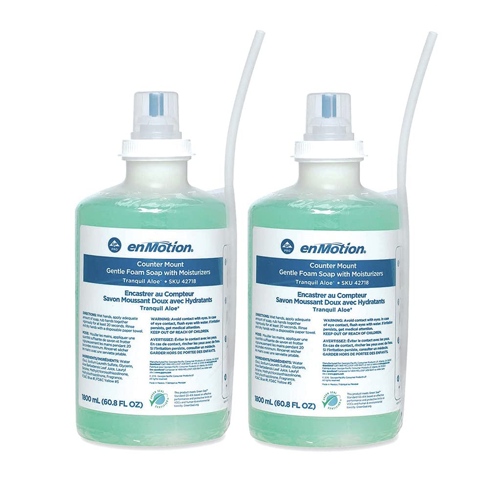 Georgia-Pacific 42718 GP enMotion Counter Mount Soap Refill, 1800 mL, Tranquil Aloe, 2/Carton