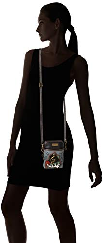 Chala Group Piano Cellphone Crossbody Handbag - Convertible Strap, Indigo, 5" x 7.5" x 1"