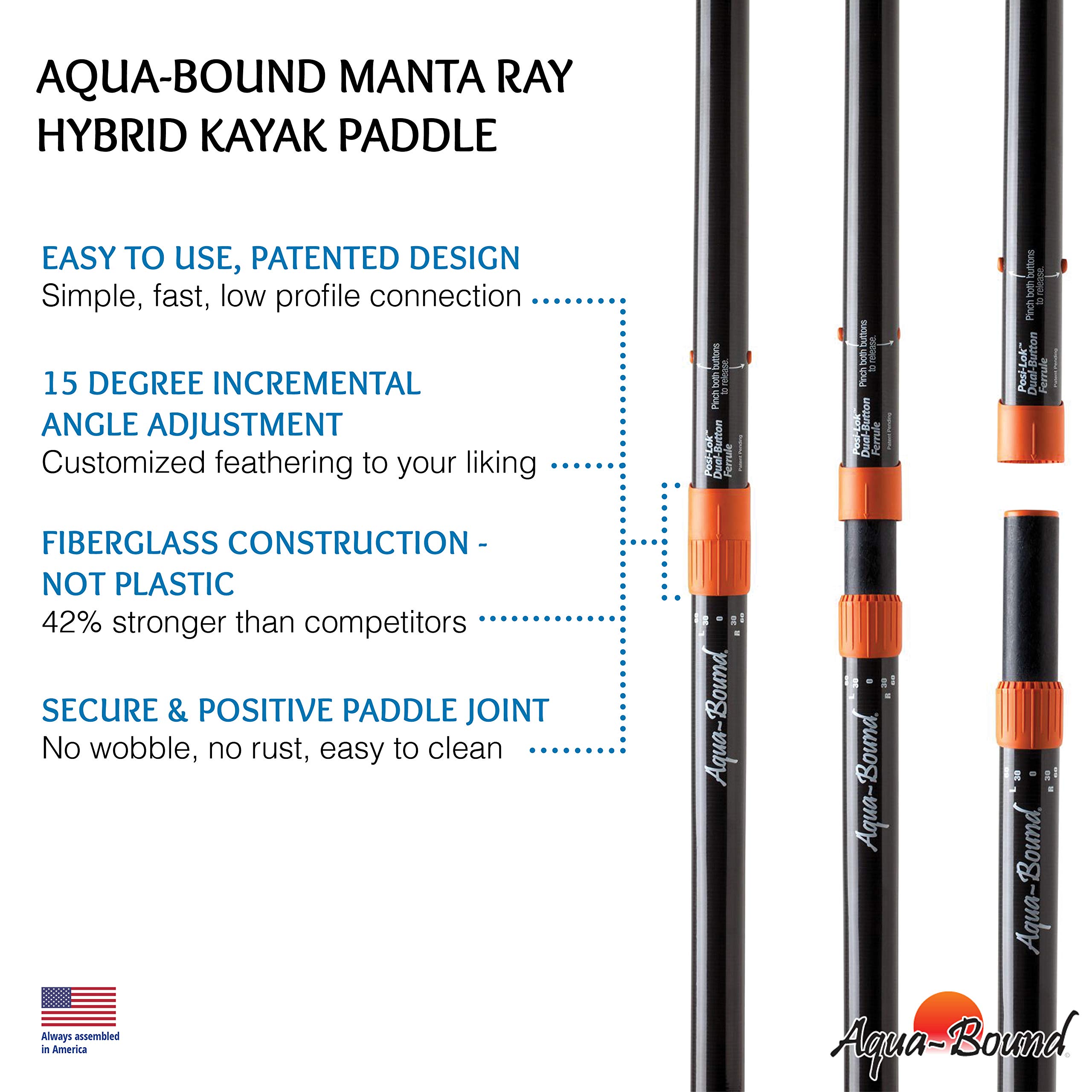 AQUA BOUND Aquabound Mantaray Hybrid White FG Blade/Posi-Lok Carbon Shaft 2pc, White, 220 cm (Discontinued)