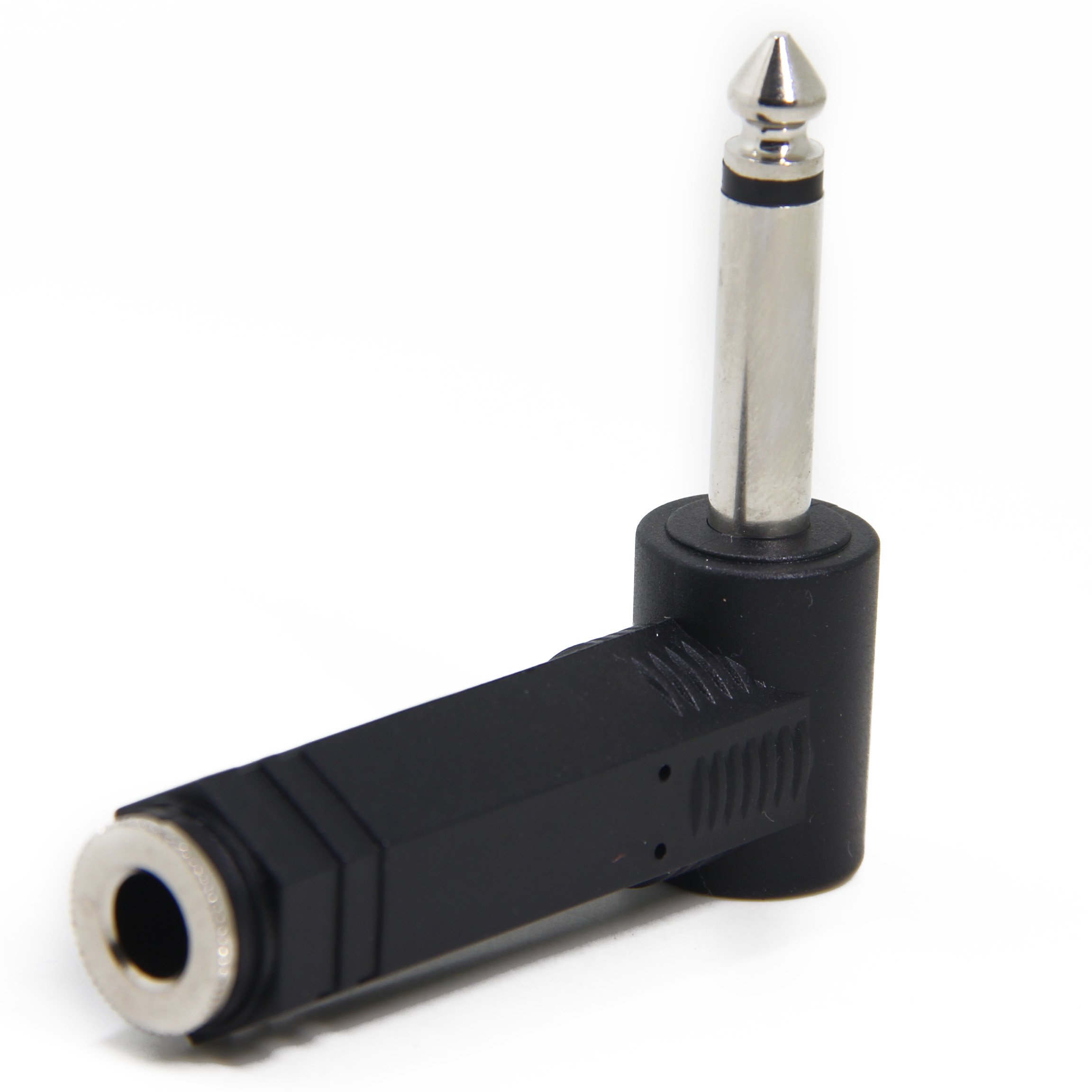 Ancable 2-Pack 1/4 Inch Right Angle TS Male to 1/4 Inch TS Female Adapter, 6.35mm 1/4" Mono Connector for Bottom Plug Guitar/V-Shape Guitar/Front Facing Jack Guitar