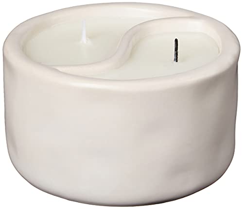Paddywax Candles YY1004Z Yin & Yang Collection Scented Candle, 11-Ounce, White - Black Salt | Teakwood