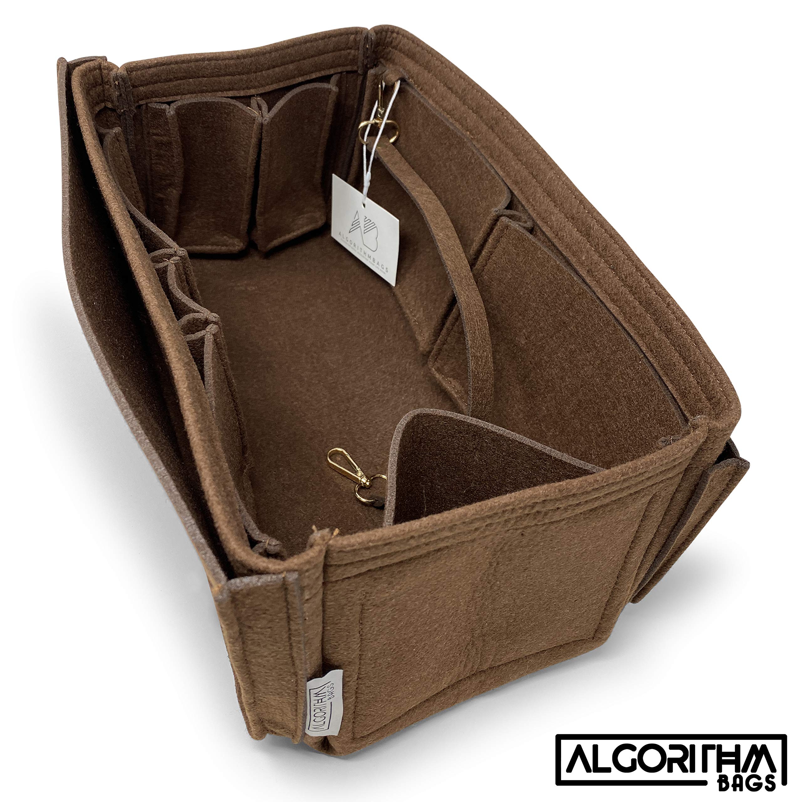 AlgorithmBags Purse Organizer Insert | designed for Louis Vuitton LV Speedy 30 35 40 25 | Luxury Liner Shaper Divider (35, Brown)