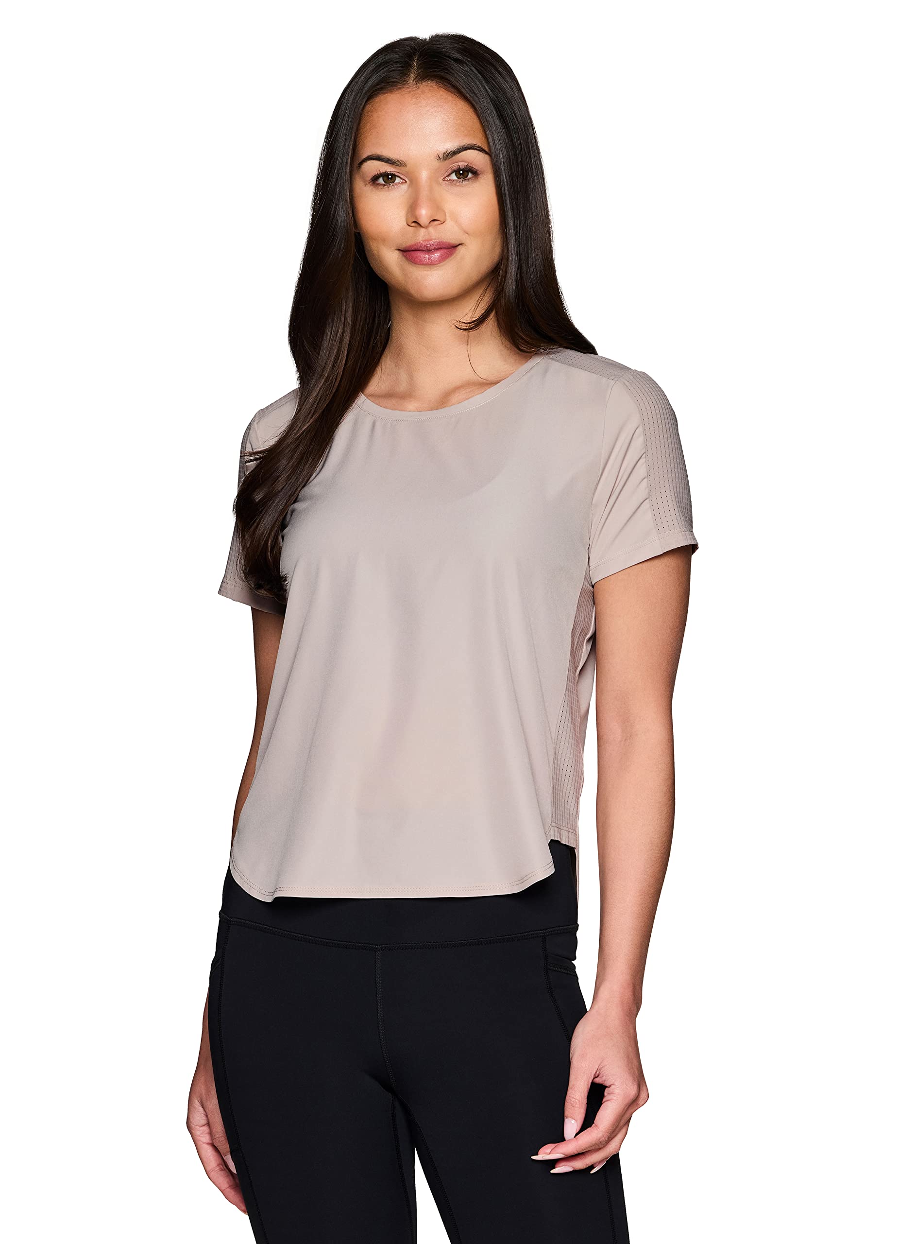 Avalanche Women's T-Shirt Breathable Stretch Woven Hiking Tee with Mesh Sand L