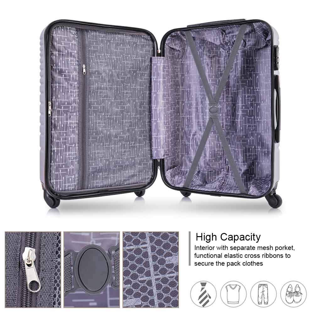 Apelila Fridtrip 4 Pieces Luggage Sets Hardshell Suitcase Carry On Luggage With Spinner Wheels (3 PCS ABS, Rose Gold)