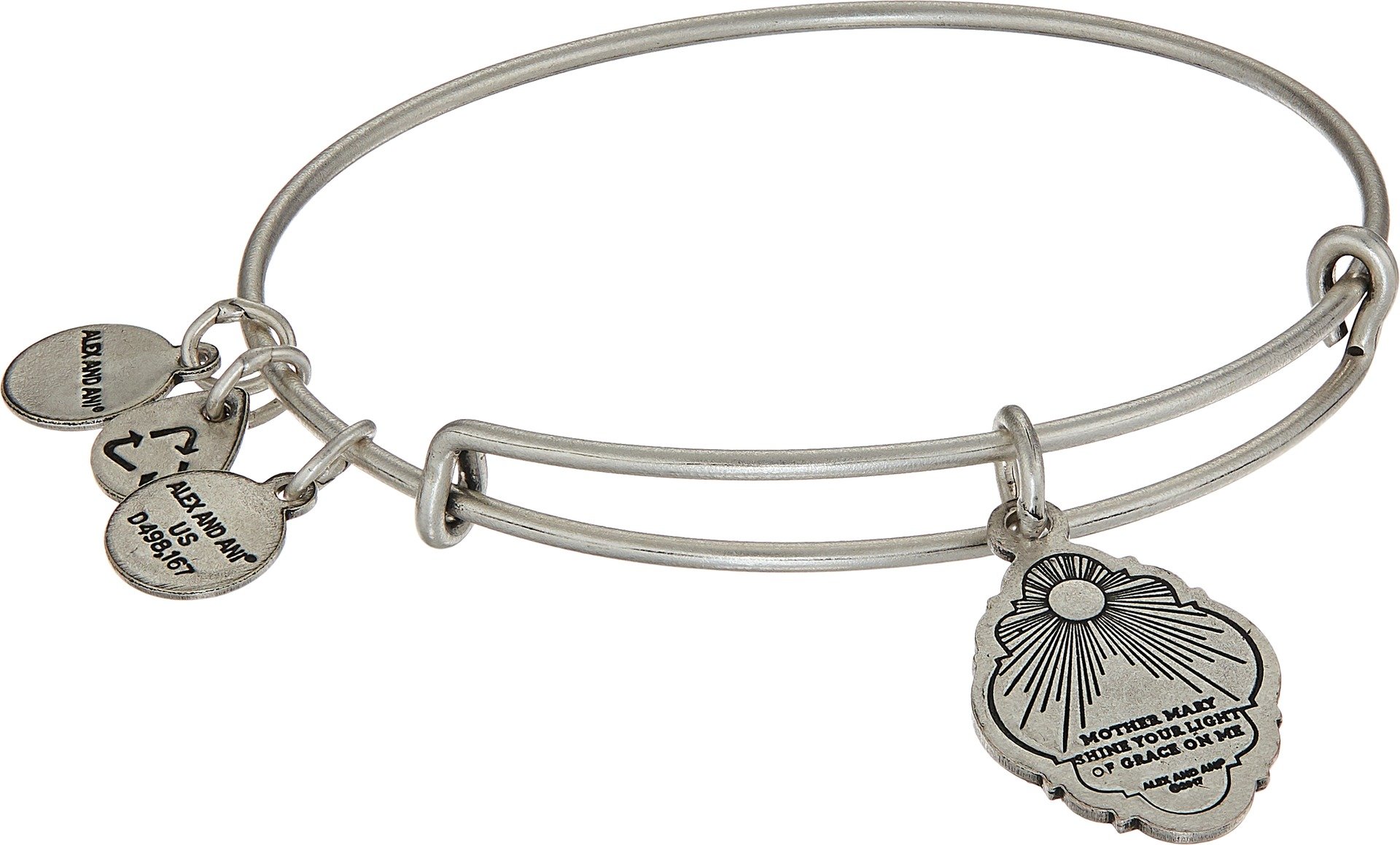 Alex and Ani Mother Mary III Bangle Rafaelian Silver One Size
