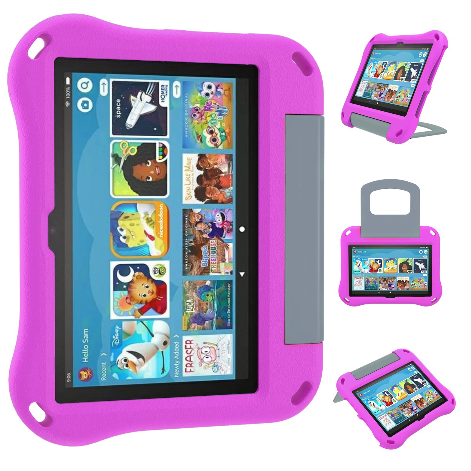 All New Fire HD 8 Tablet Case, Ubearkk Shock-Proof Kids Friendly Protective Back Cover Cases with Foldable Stand Holder Compatible with Fire HD 8 & HD 8 Plus Tablet(2020 Release 10th Generation)