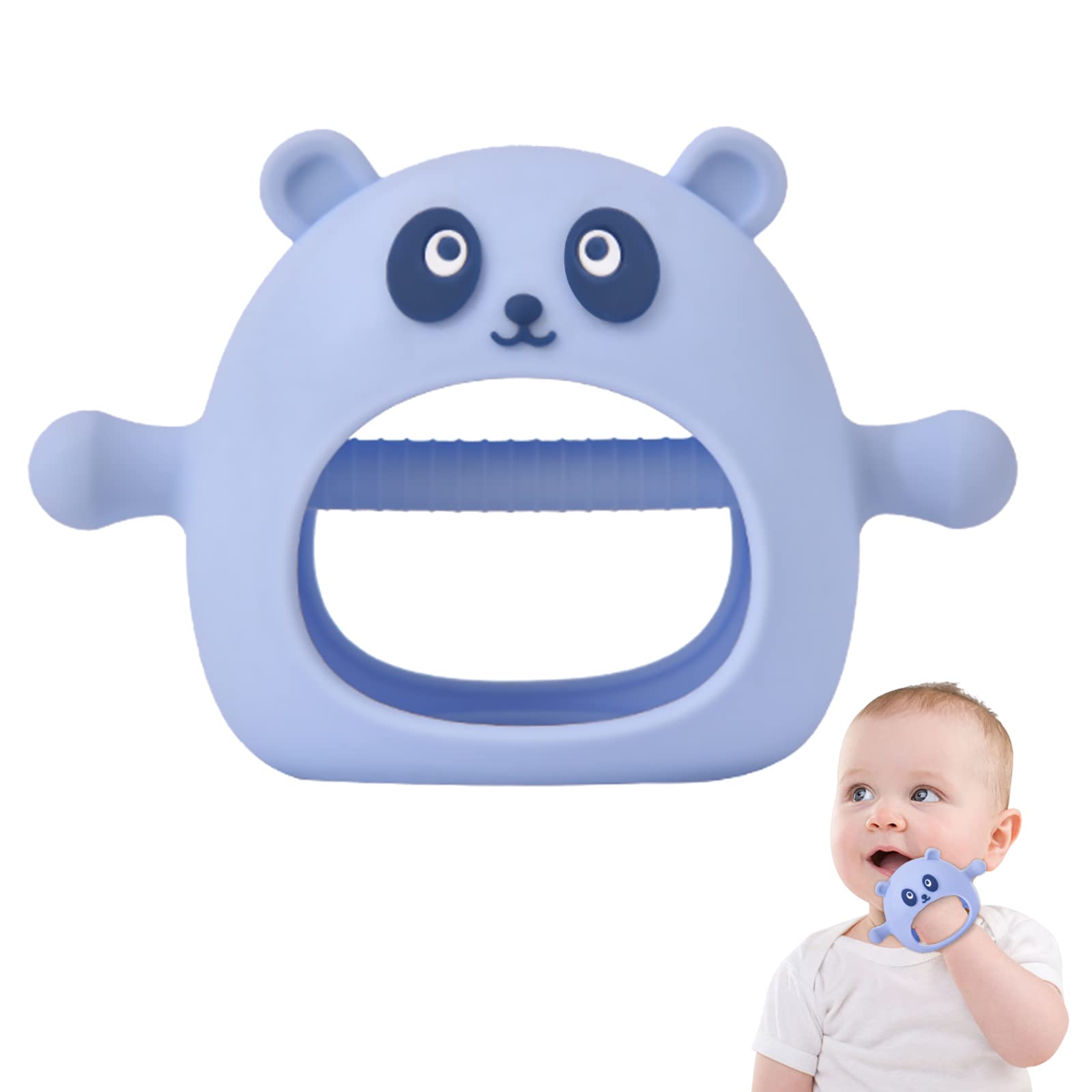 Baby Teething Toys 0-12 Months Silicone Hand Teethers for Babies Infants Anti Drop Panda Chew Toys for Sucking Needs Anti Drop
