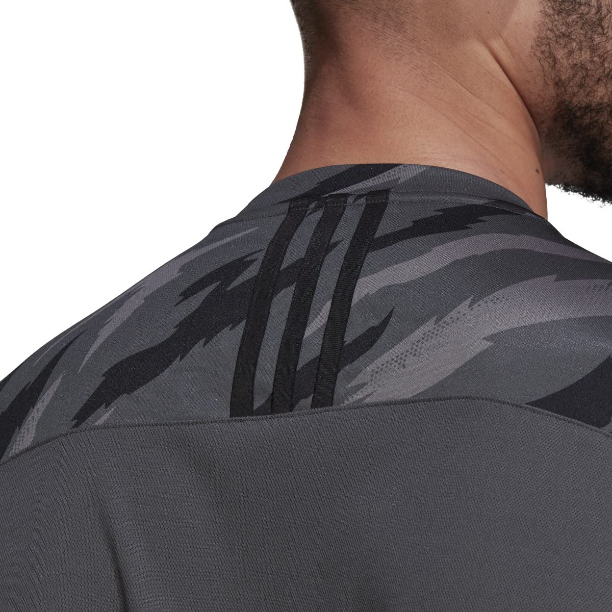 adidas Men's Feelstrg Camo Tee, Grey Six/Blue Rush, Medium