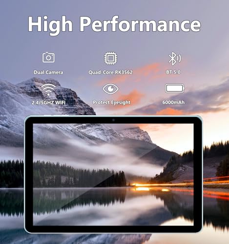 Android Tablet, 10.1 inch Android 13 Tablets 6GB RAM 64GB ROM 1TB Expand, 1280x800 IPS HD Touchscreen,6000mAh Battery, Bluetooth, Dual Camera, GMS, WiFi (Blue)
