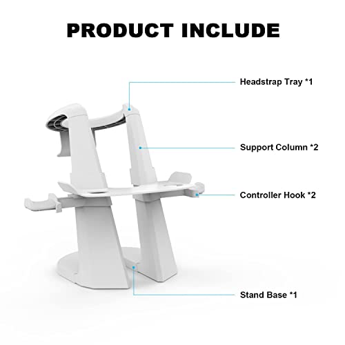 AMVR Compatible with Quest 2 Stand, Upgraded Heavier VR Headset Display Stand Holder and Controller Mount Station for Quest 2/Quest 1/Rift/Rift S and Touch Controllers Accessories (White) [video game]