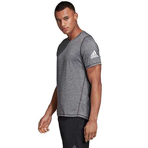 adidas Men's FreeLift Heathered Training Tee, Black/White, Small