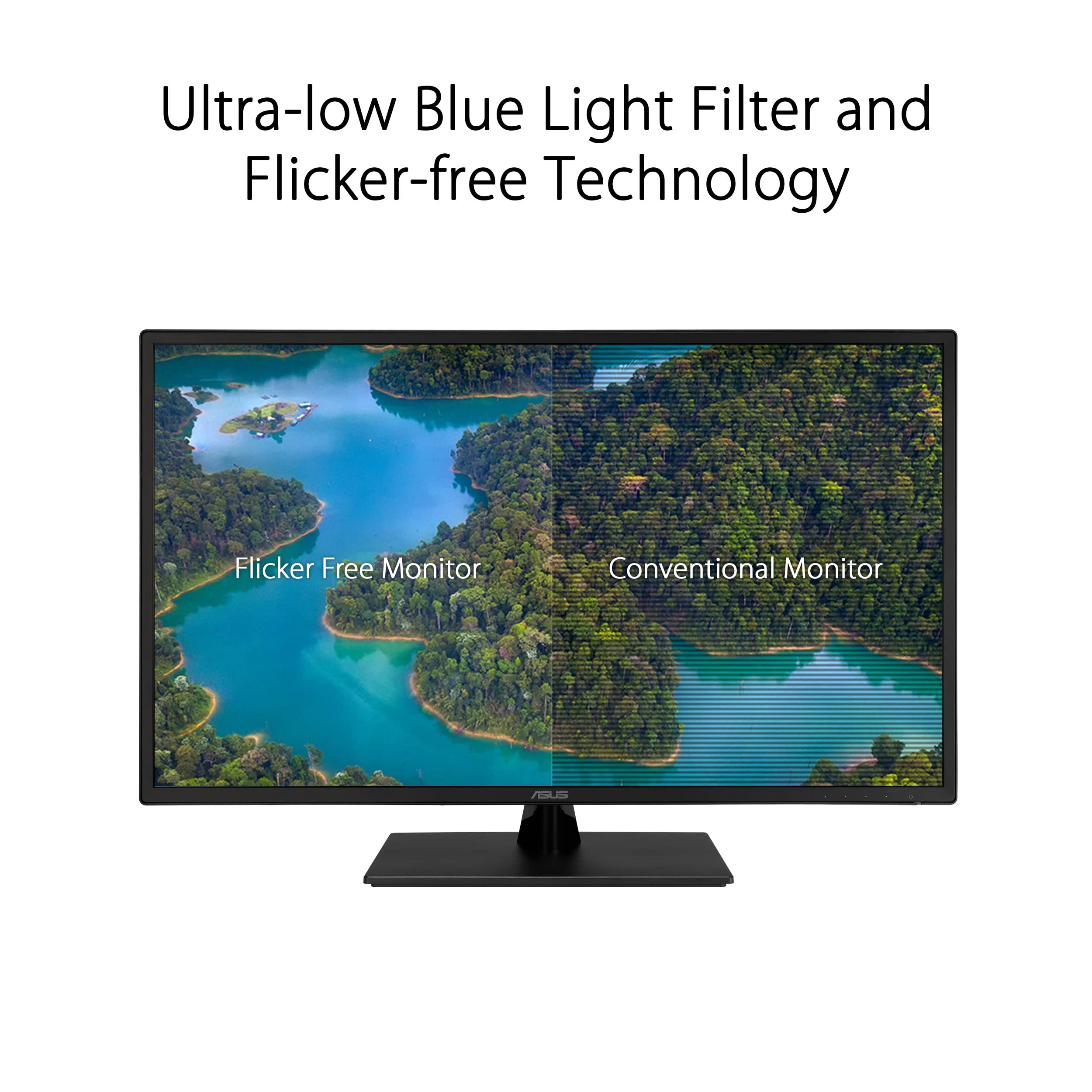 ASUS 31.5” 1080P Monitor (VA329HE) - Full HD, IPS, 75Hz, Adaptive-Sync, Eye Care, Low Blue Light, Flicker Free, HDMI, VGA, Wall Mountable, Tilt Adjustable (Renewed)