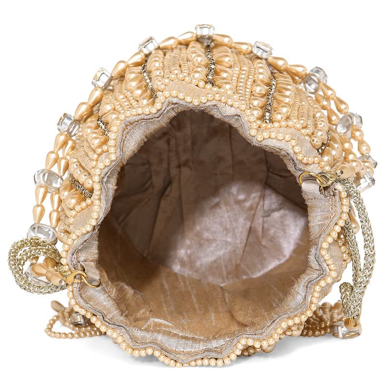 Aheli Indian Potli Bags Gift for Women Evening Bag Clutch Ethnic Bride Purse with Drawstring