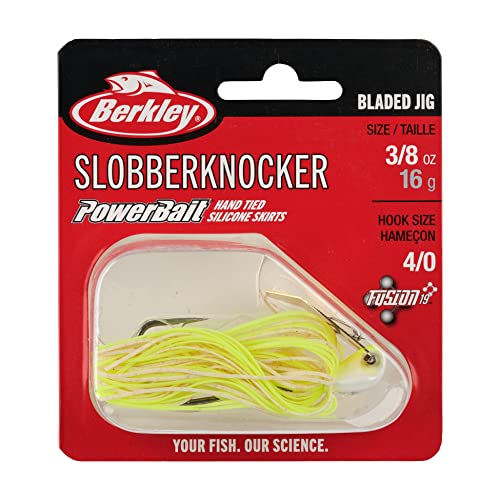 Berkley SlobberKnocker Fishing Jig, White Chartreuse, 3/8 oz