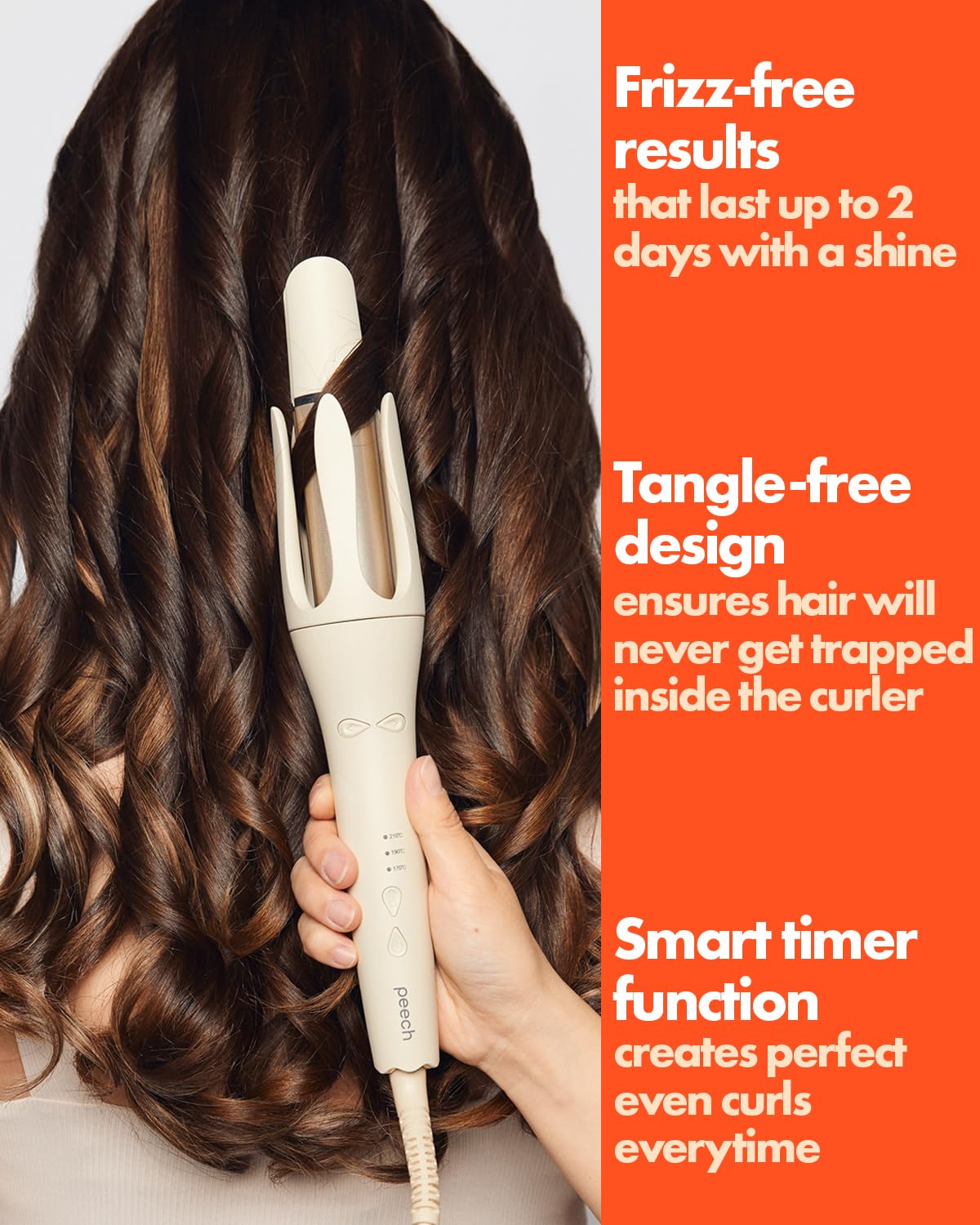 Automatic Curling Iron – Hair Curler Automatic Rotating Wand – Auto Self Spiral Spinning Curlers - Professional Ceramic 1 1/4 Inch Barrel 1.25 for Medium to Long Hair – Dual Voltage