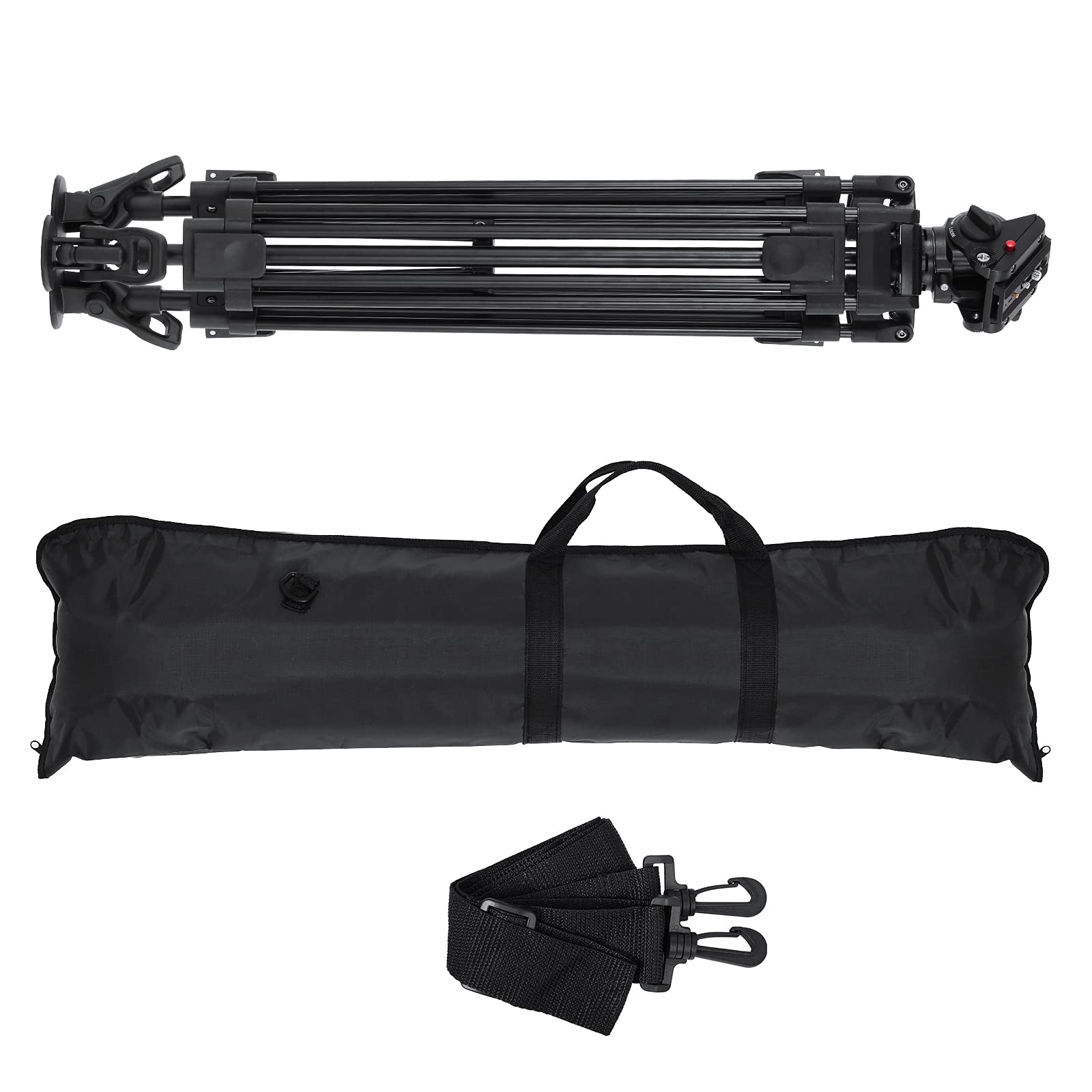 Andoer Professional Video Tripod System-67 Inch Professional Heavy Duty Aluminum Tripod with Detachable Fluid Drag Pan Tilt Head and Quick Release Plate Max Load 10kg/22lbs for Video Camcorder